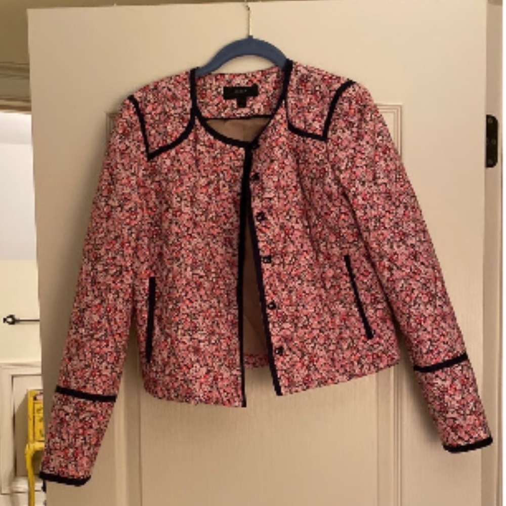 J Crew Quilted Jacket Liberty Chive Floral Euc Condit… - Gem